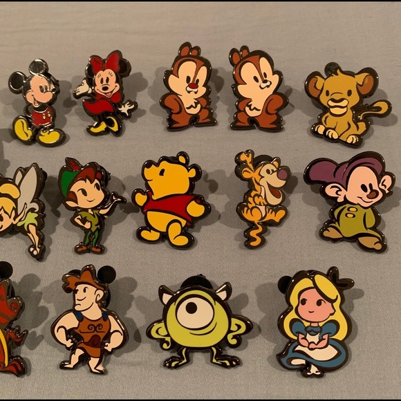 Disney | Accessories | Disney Cute Stylized Pin Set | Poshmark